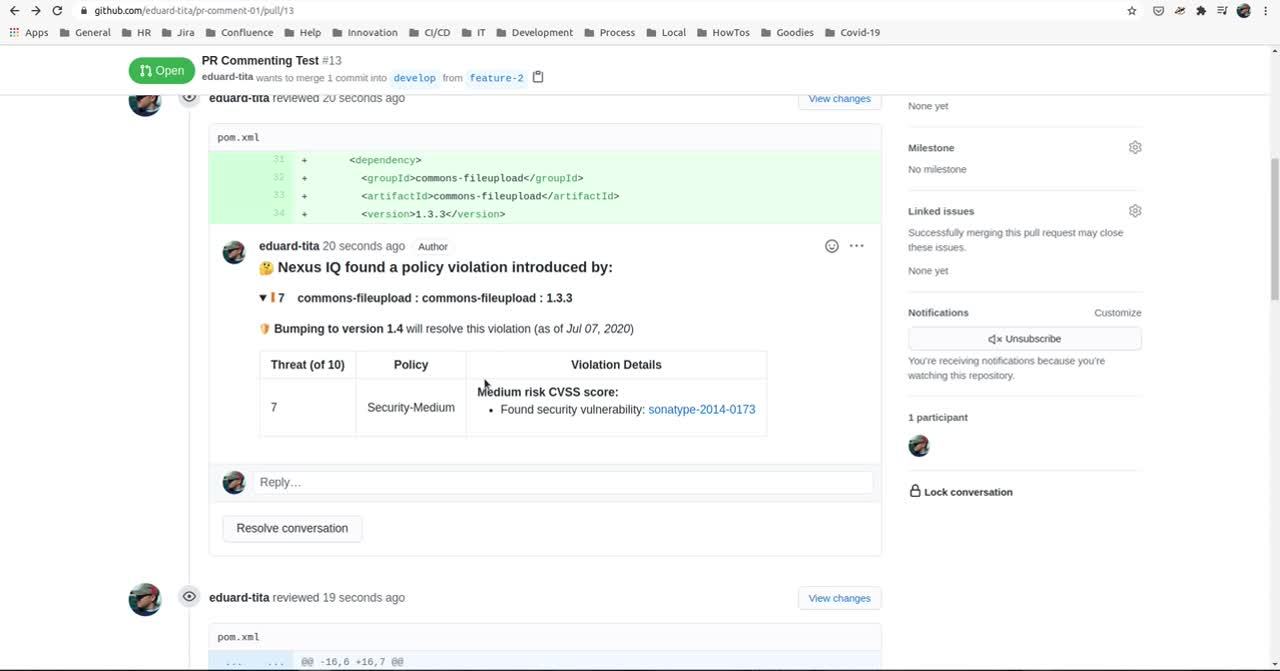Find and Fix Vulnerabilities in Seconds Using GitHub PR Reviews with Line Comments